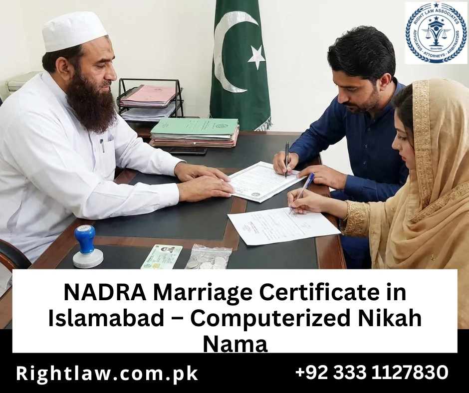 NADRA Marriage Certificate in Islamabad – Computerized Nikah Nama